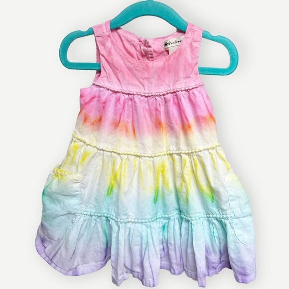 Dresses | Pandemonium Girls Baby Kids Sleeveless Rainbow Tie Dye Cotton ...